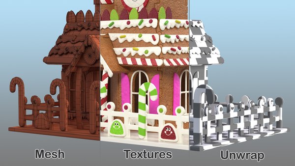 3D christmas gingerbread houses model - TurboSquid 1486870