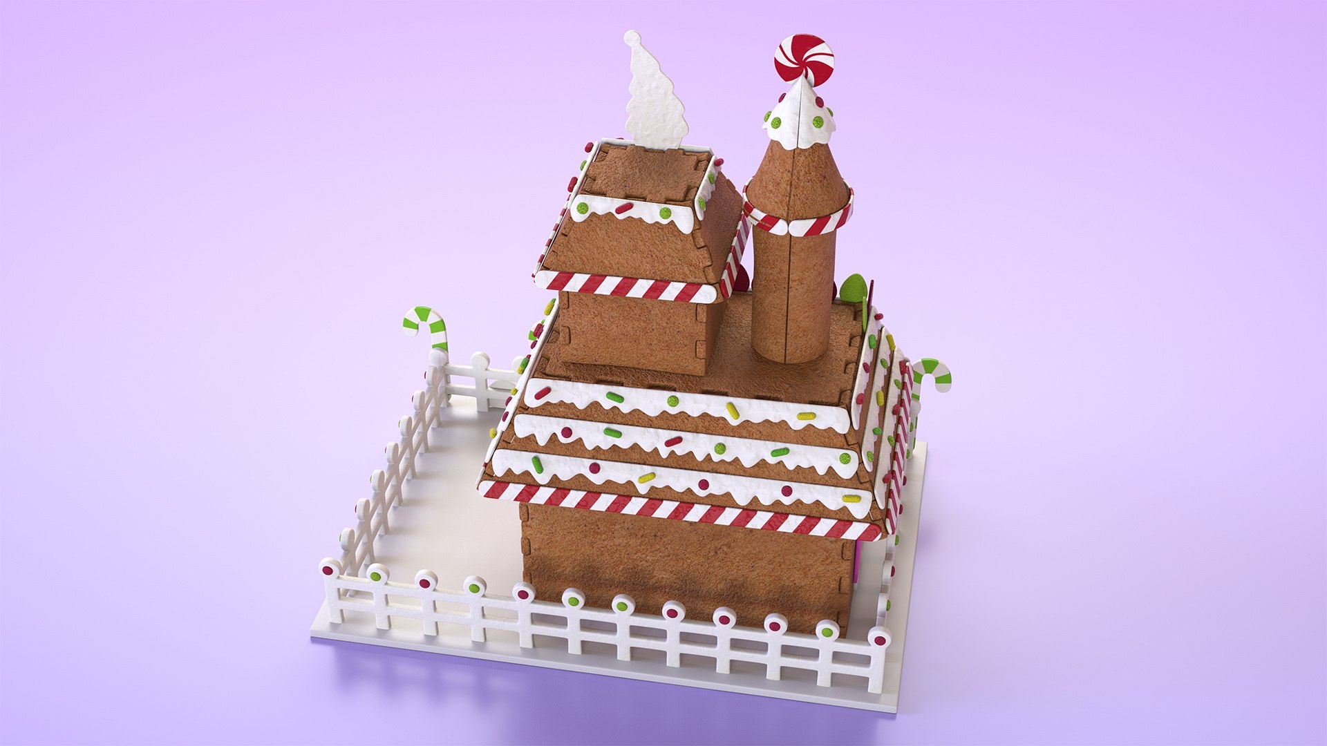 3D Christmas Gingerbread Houses Model - TurboSquid 1486870
