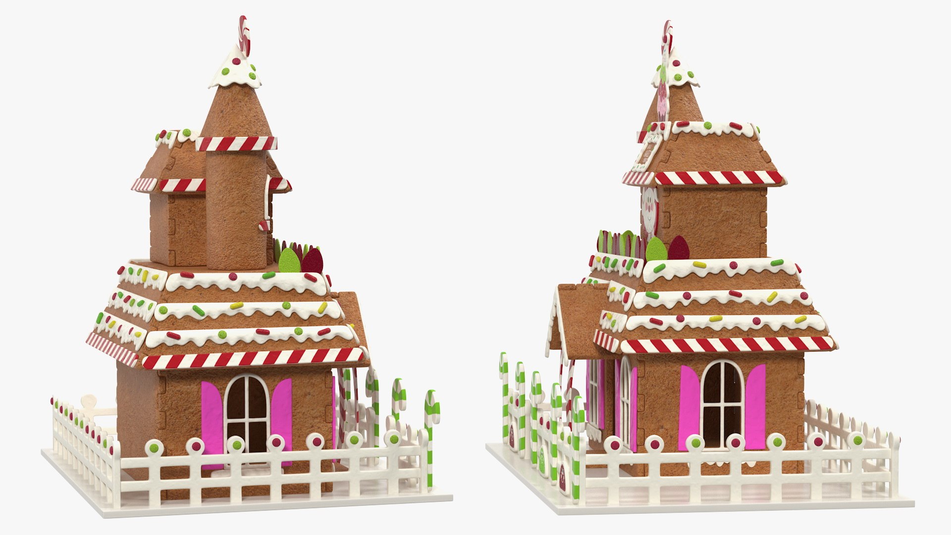 3D Christmas Gingerbread Houses Model - TurboSquid 1486870