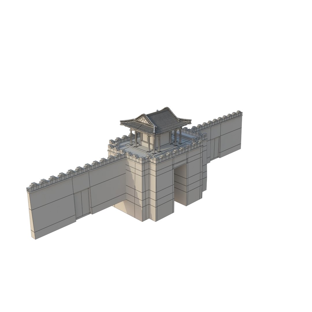 3D Chinese City River Gate - TurboSquid 1298522
