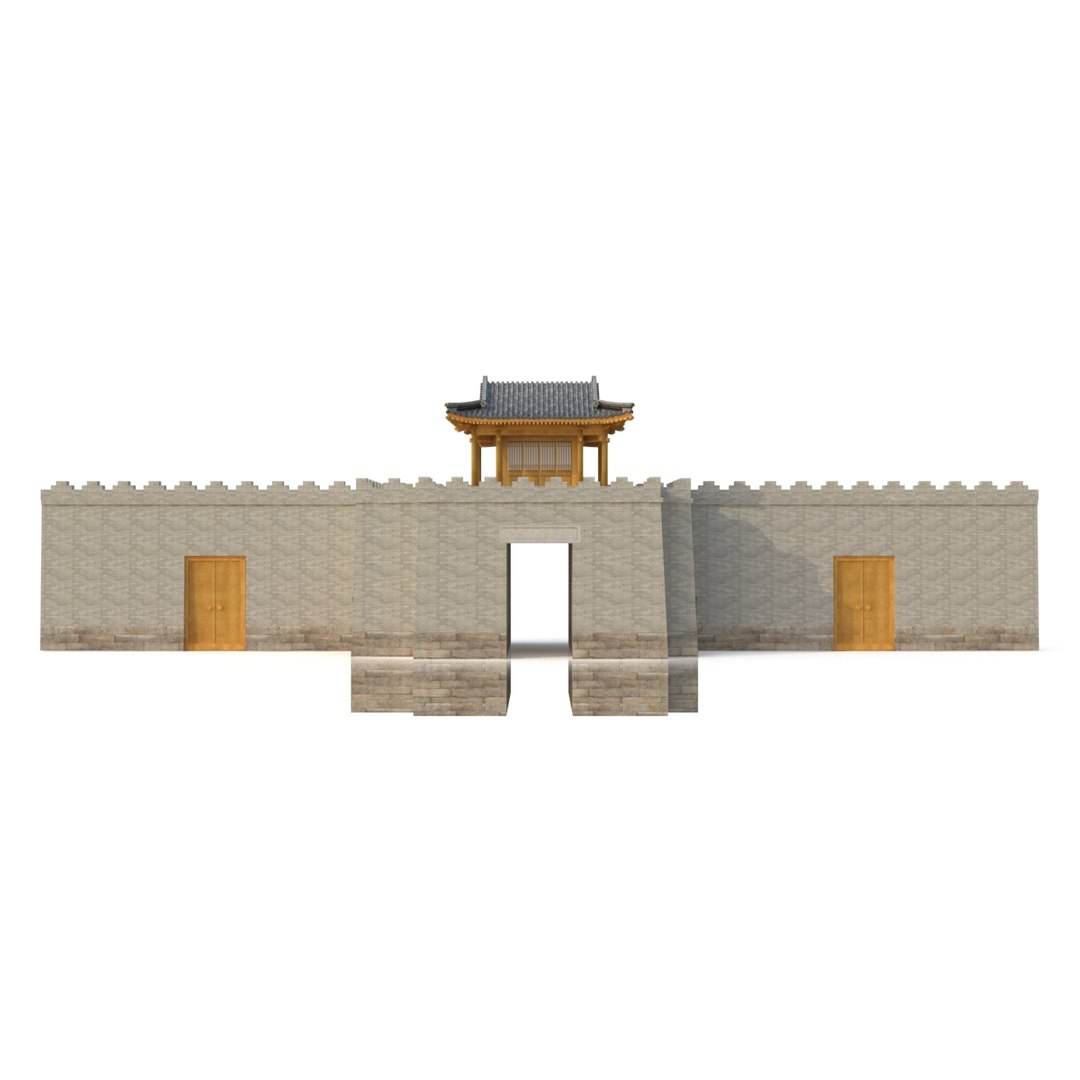 3D Chinese City River Gate - TurboSquid 1298522