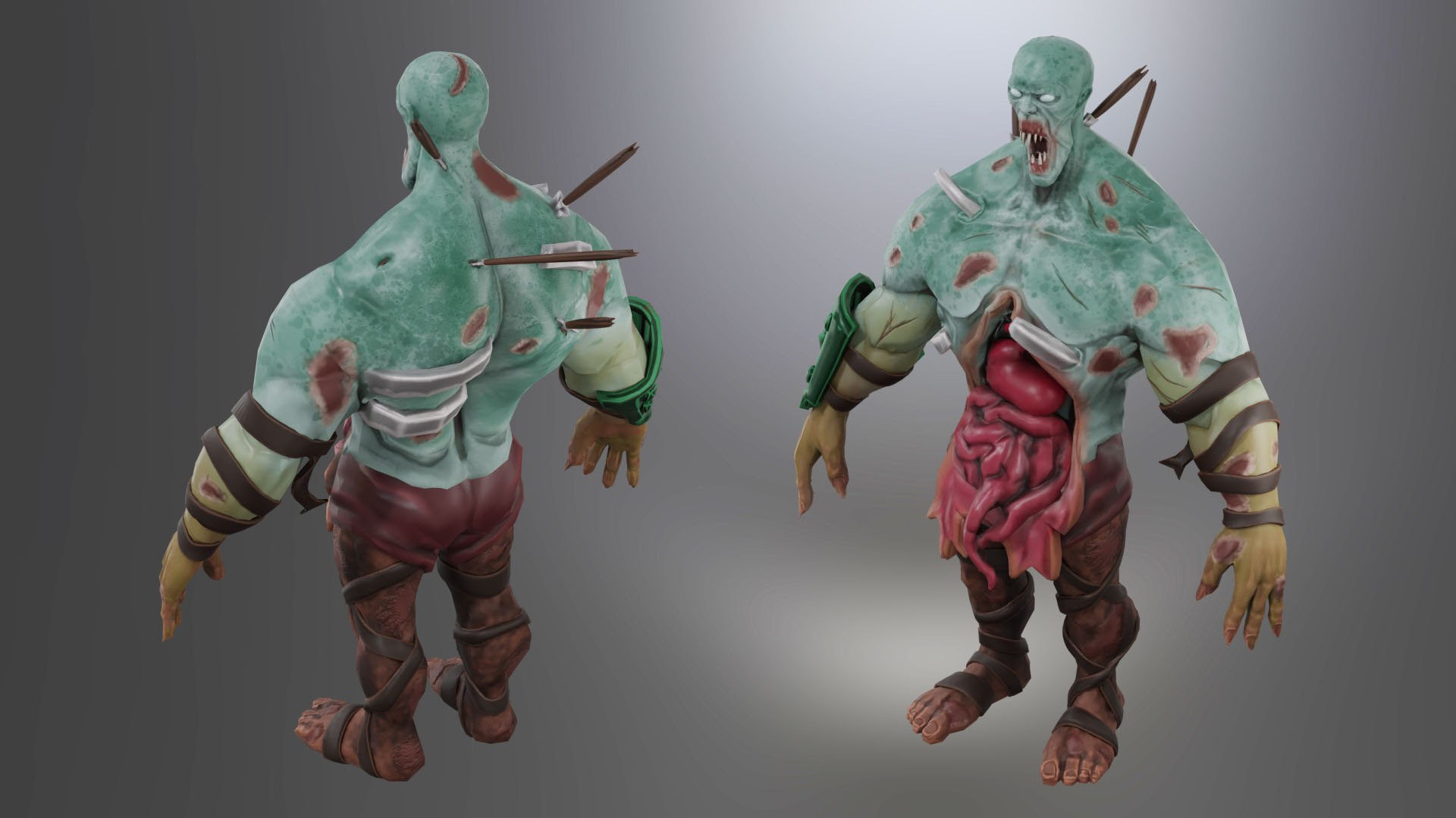 Animated Stylized Low poly Game Ready Zombie 3D model - TurboSquid 2158827