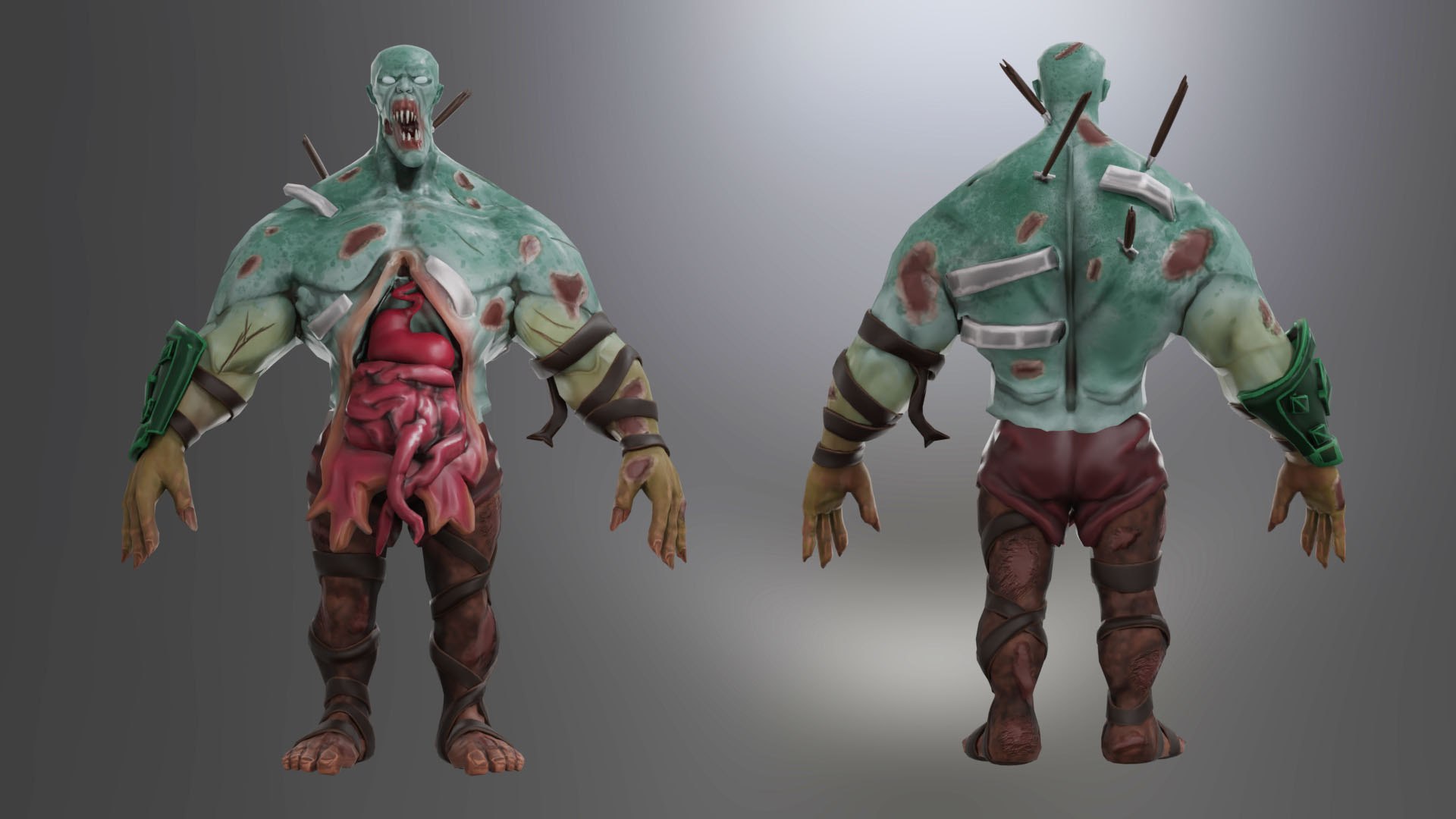 Animated Stylized Low poly Game Ready Zombie 3D model - TurboSquid 2158827