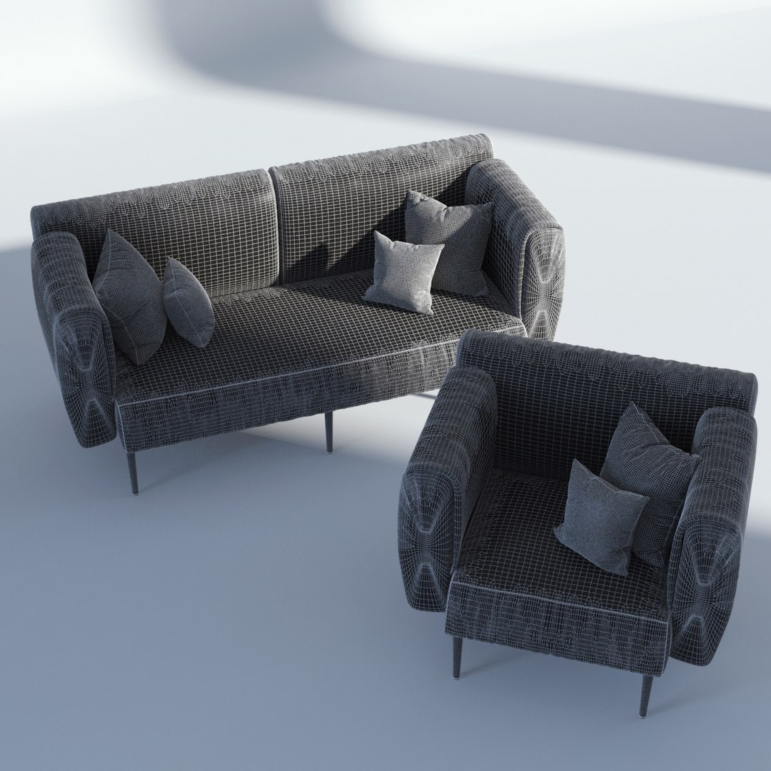 Fabric sofa model - TurboSquid 1430157