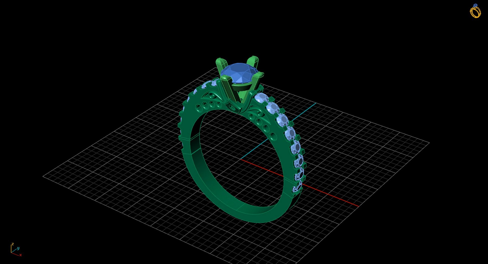 3D STL 3DM Print Ready Women Diamond Ring Lightweight Printable - TurboSquid 2485719