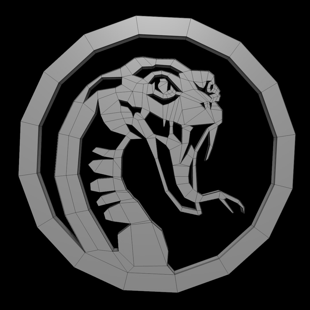 machined snake emblem 3d 3ds