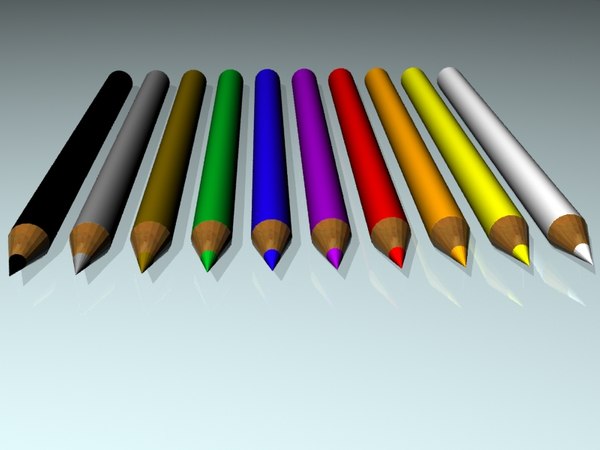 3d model color pensils