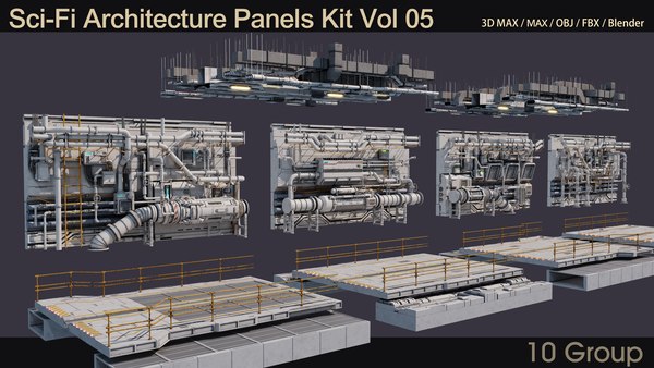 Sci-Fi Architecture Panels Kit Vol 05 3D 모델 - TurboSquid 2056476