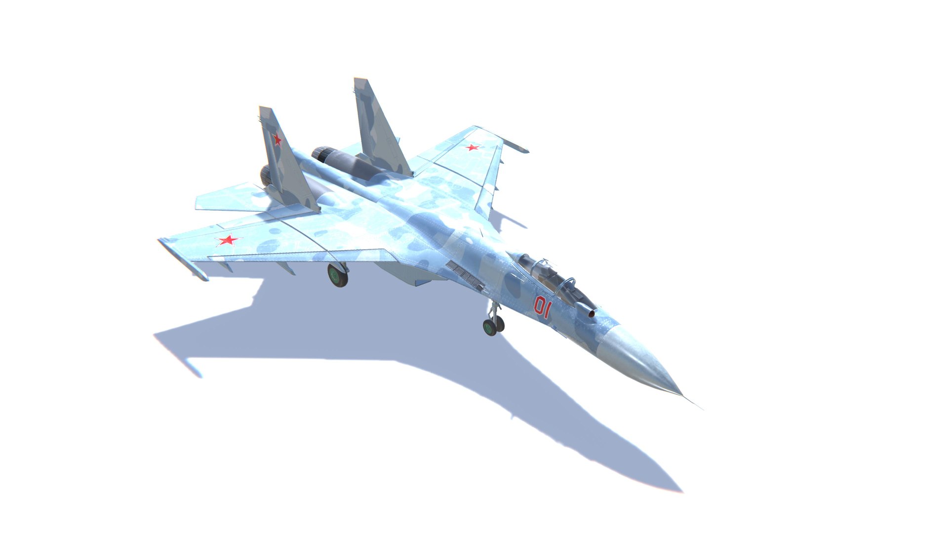 3D SU-27 Flanker Jet Fighter Aircraft Low-poly 3D Model - TurboSquid ...