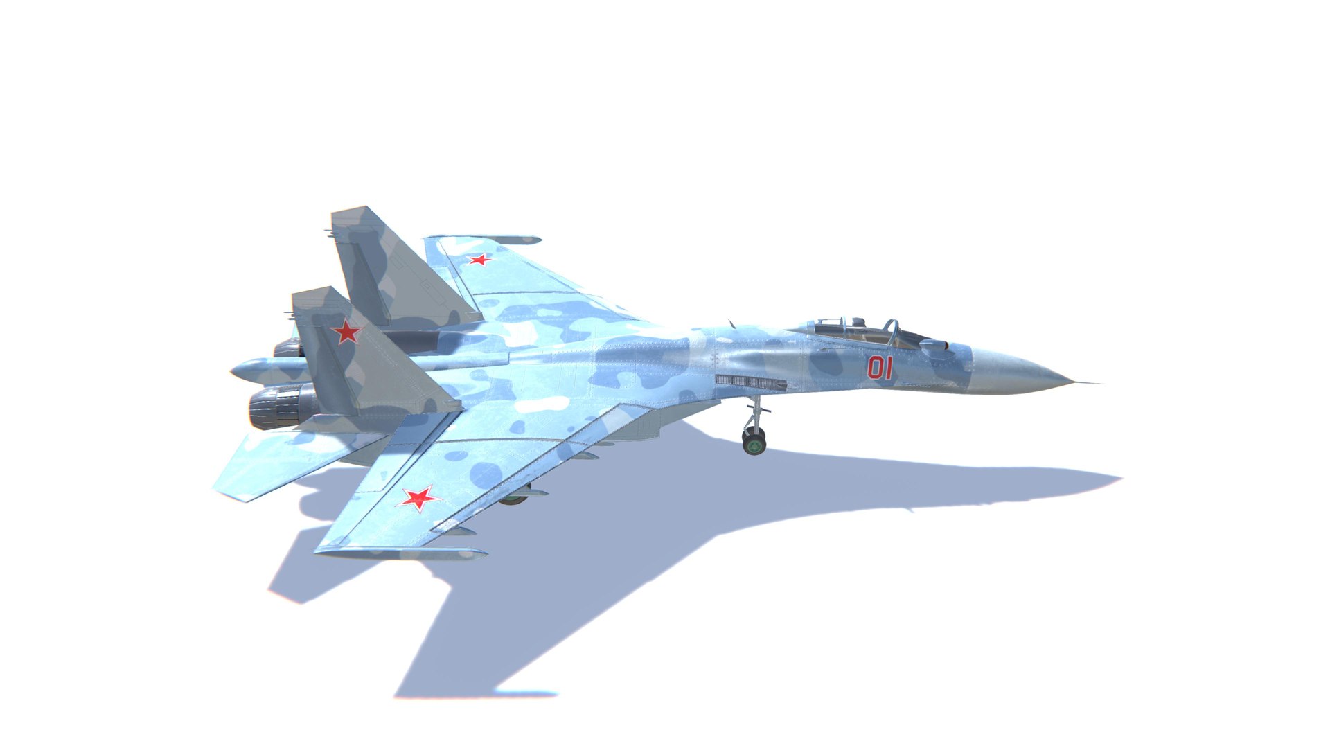 3D SU-27 Flanker Jet Fighter Aircraft Low-poly 3D Model - TurboSquid ...