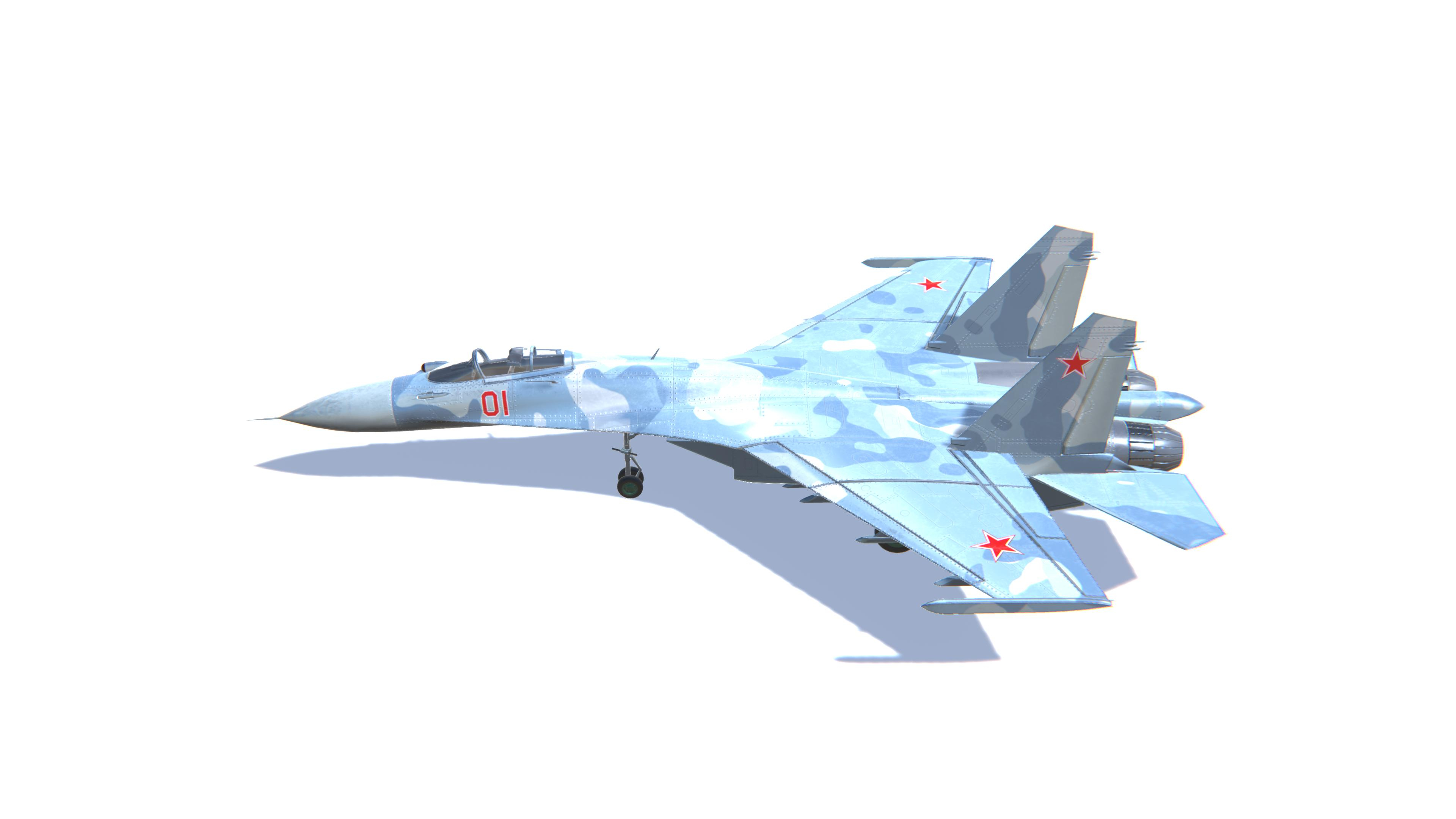 3D SU-27 Flanker Jet Fighter Aircraft Low-poly 3D model - TurboSquid ...
