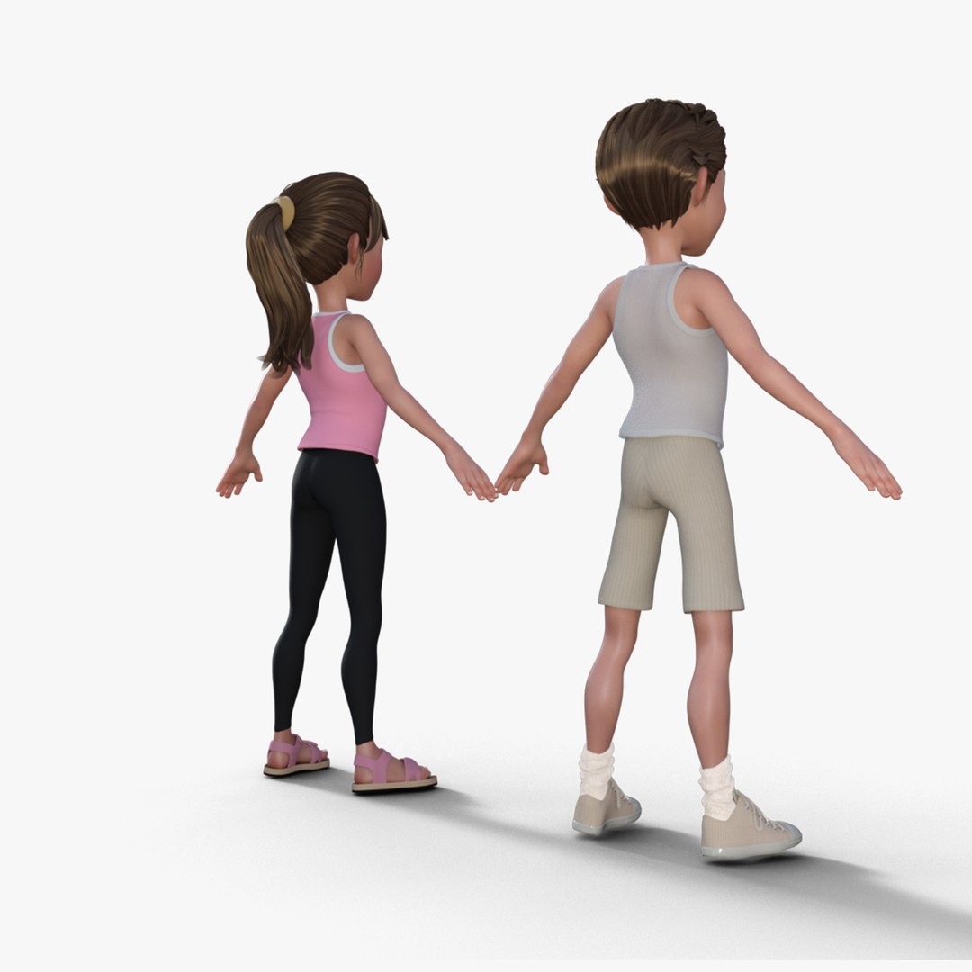 3D Boy and Girl Cartoon Character 3D - TurboSquid 1909889
