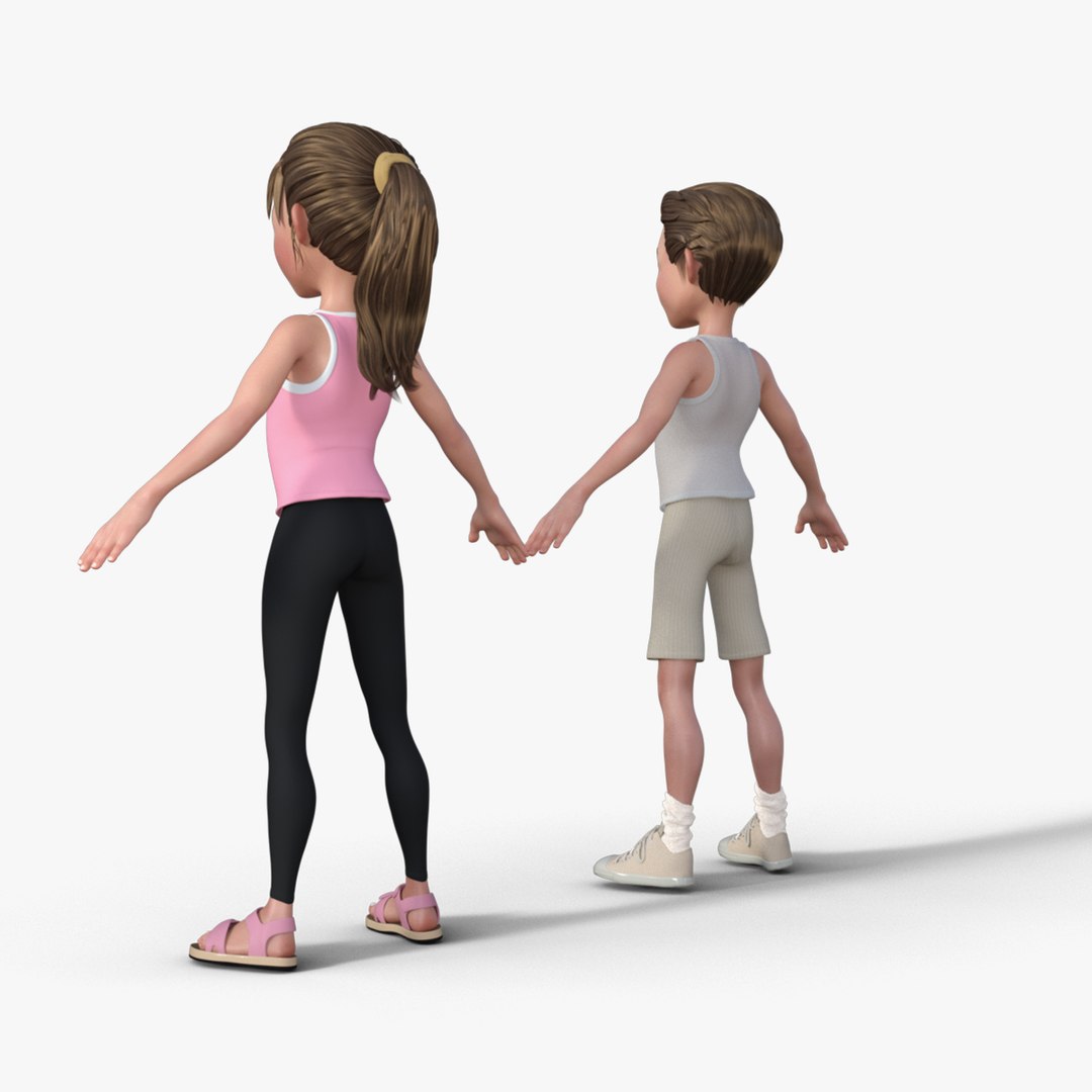 3D Boy and Girl Cartoon Character 3D - TurboSquid 1909889