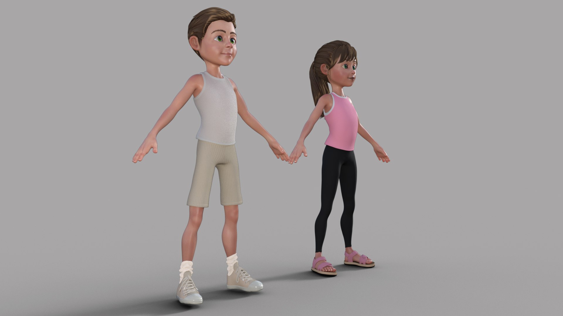 3D Boy and Girl Cartoon Character 3D - TurboSquid 1909889