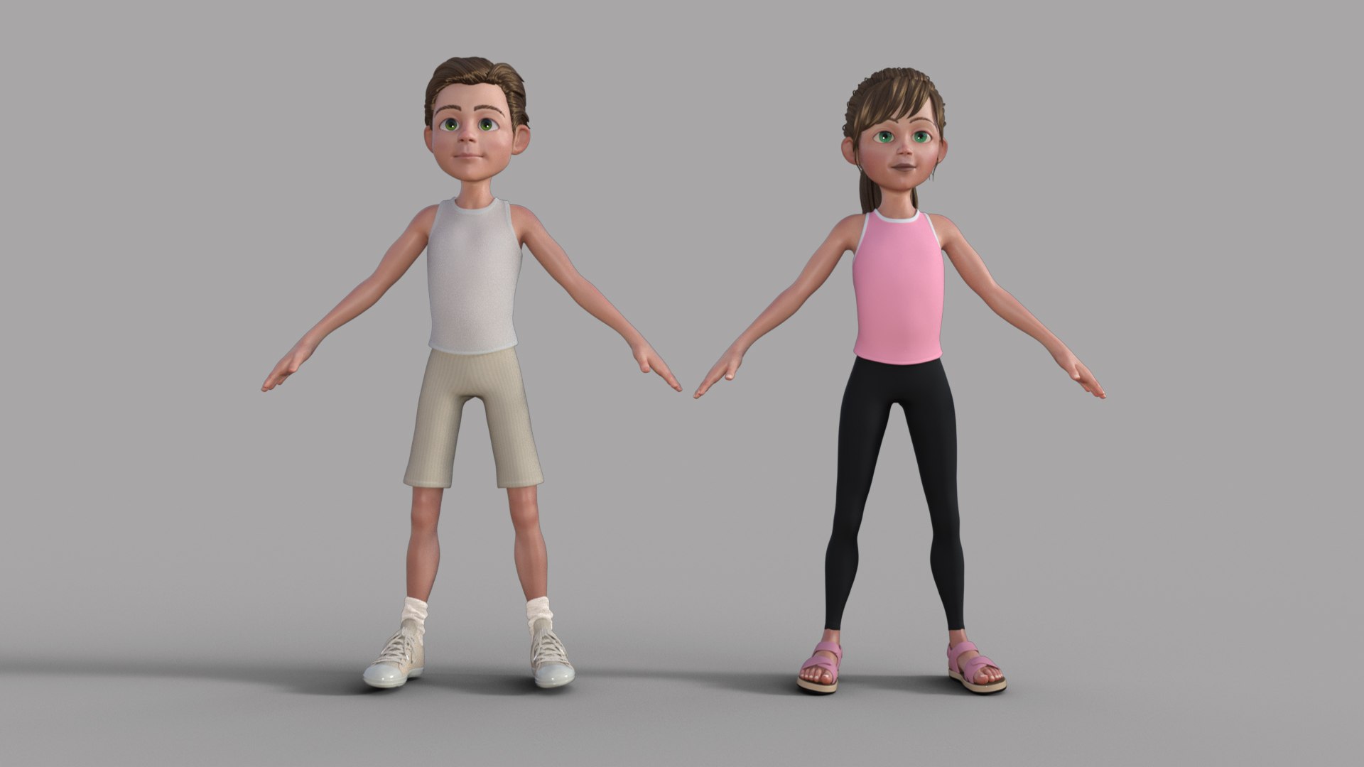 3D Boy and Girl Cartoon Character 3D - TurboSquid 1909889
