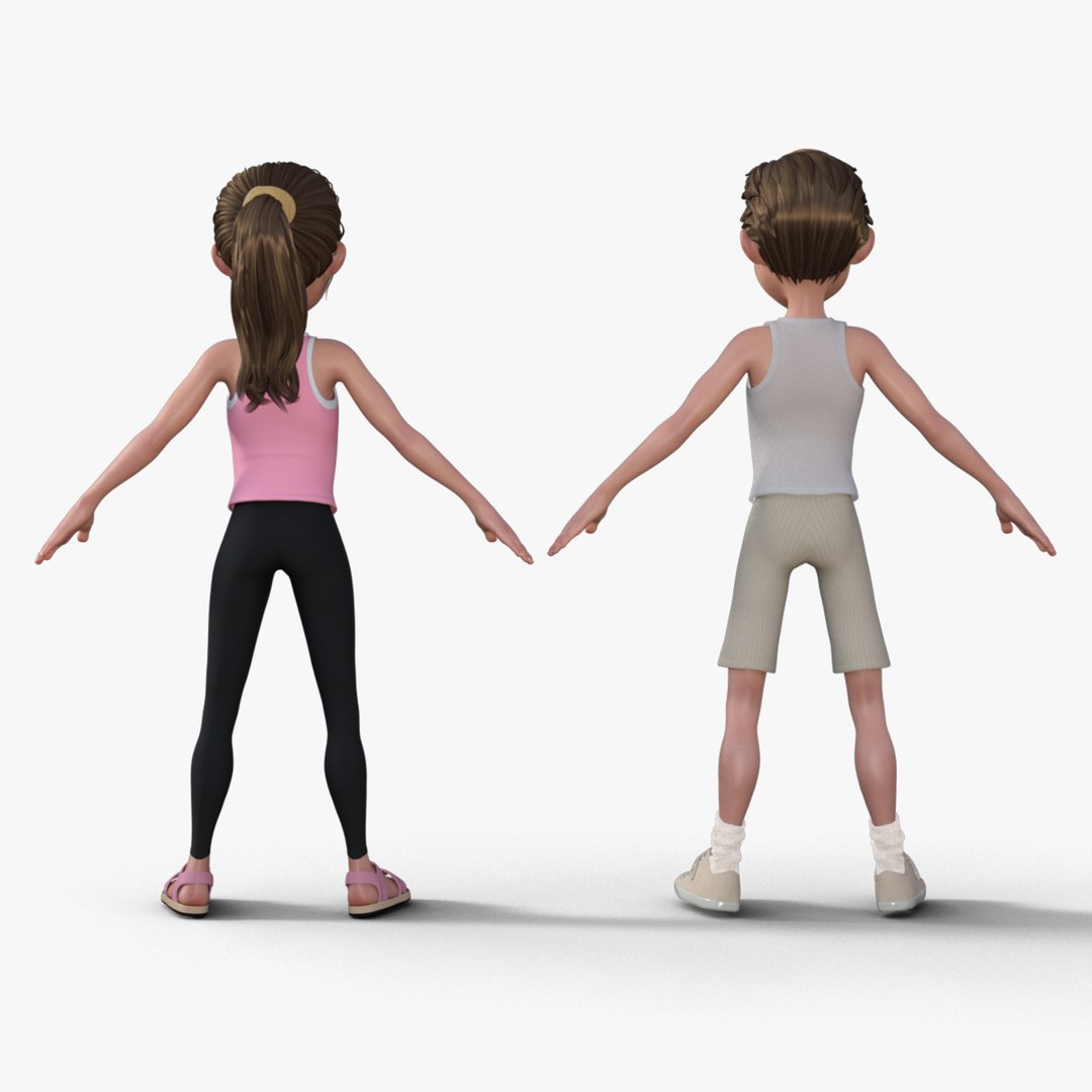 3D Boy and Girl Cartoon Character 3D - TurboSquid 1909889