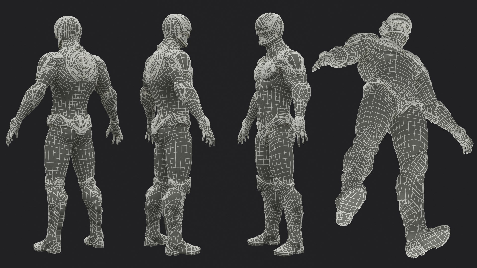 Futuristic Cyborg In Red Armor Rigged For Cinema 4D 3D Model ...