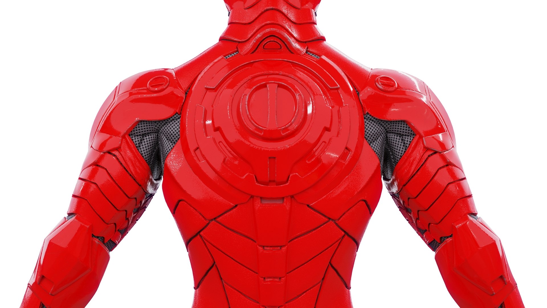 Futuristic Cyborg In Red Armor Rigged For Cinema 4D 3D Model ...