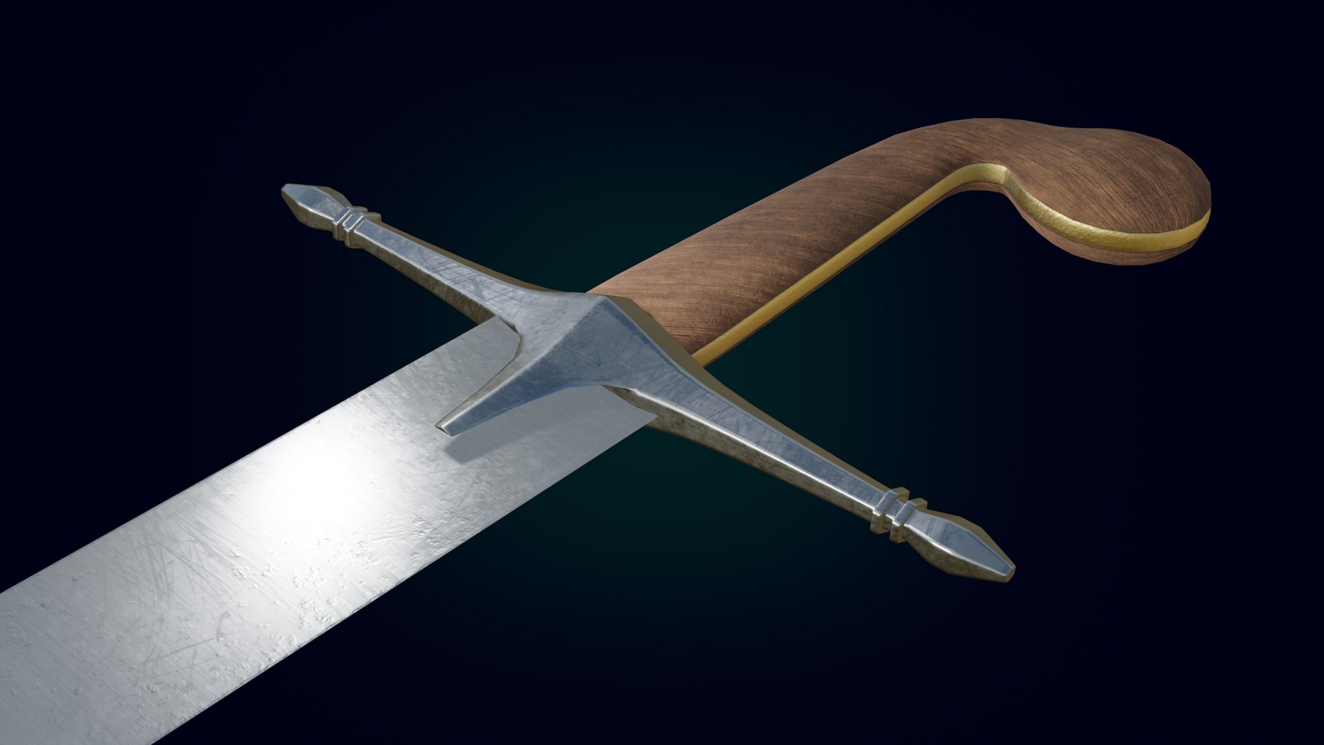 3D Medieval Realictic Ottoman Sabre Middle-poly Game Ready 3D Model ...