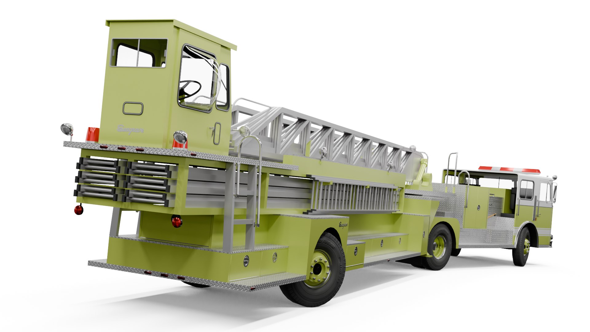 1989 Seagrave 100ft Tiller Fire Truck Low Poly 3D Model - TurboSquid ...