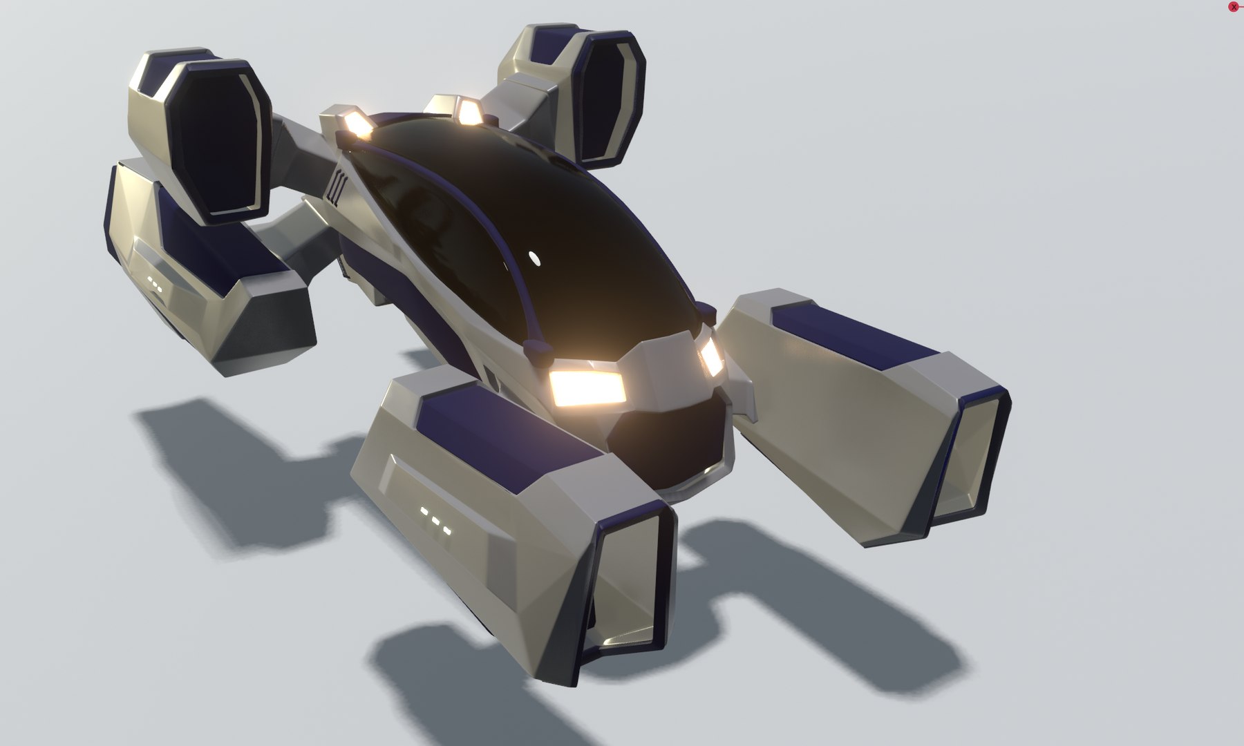 Futuristic Hovercraft For Space Travel Spaceship Model 3D Model - TurboSquid 2298055