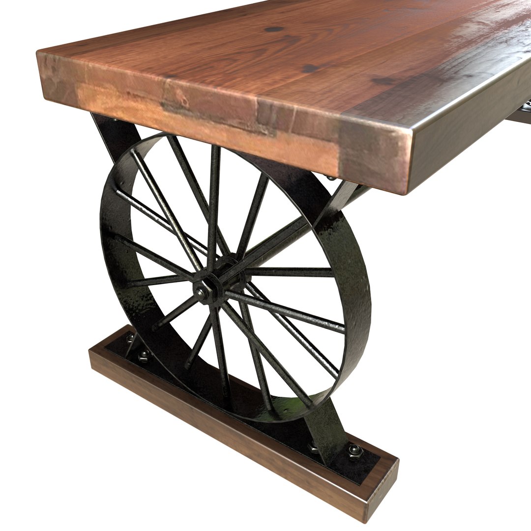 Wagon Wheel Dining Table Model - TurboSquid 1698110