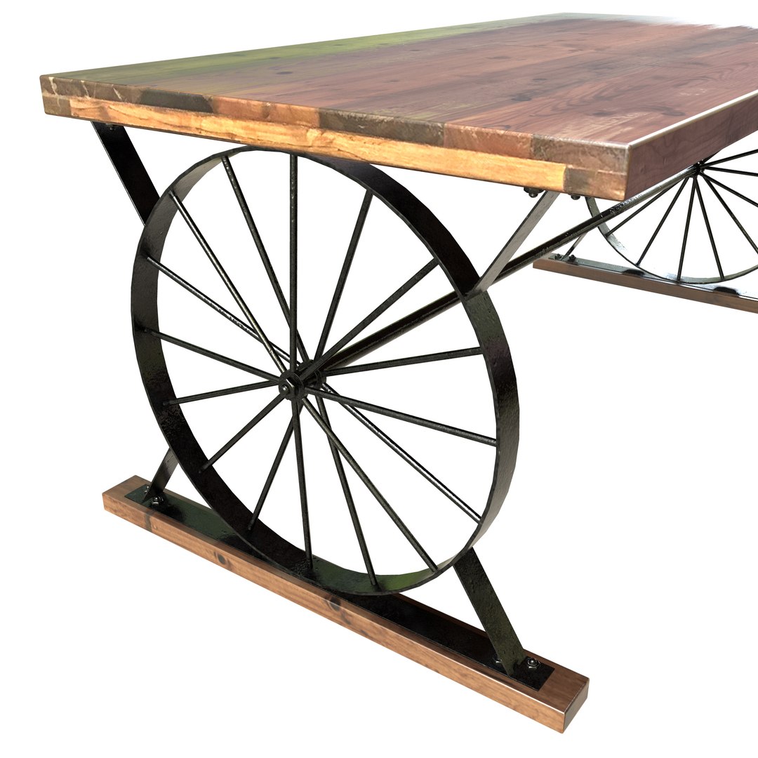 Wagon Wheel Dining Table Model - TurboSquid 1698110