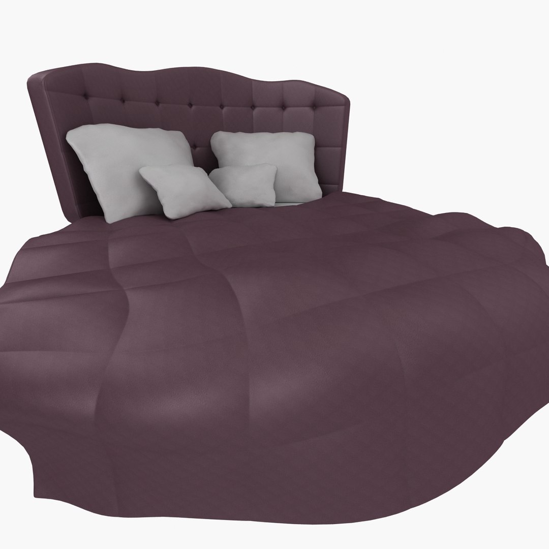 quilted bed set 3d model