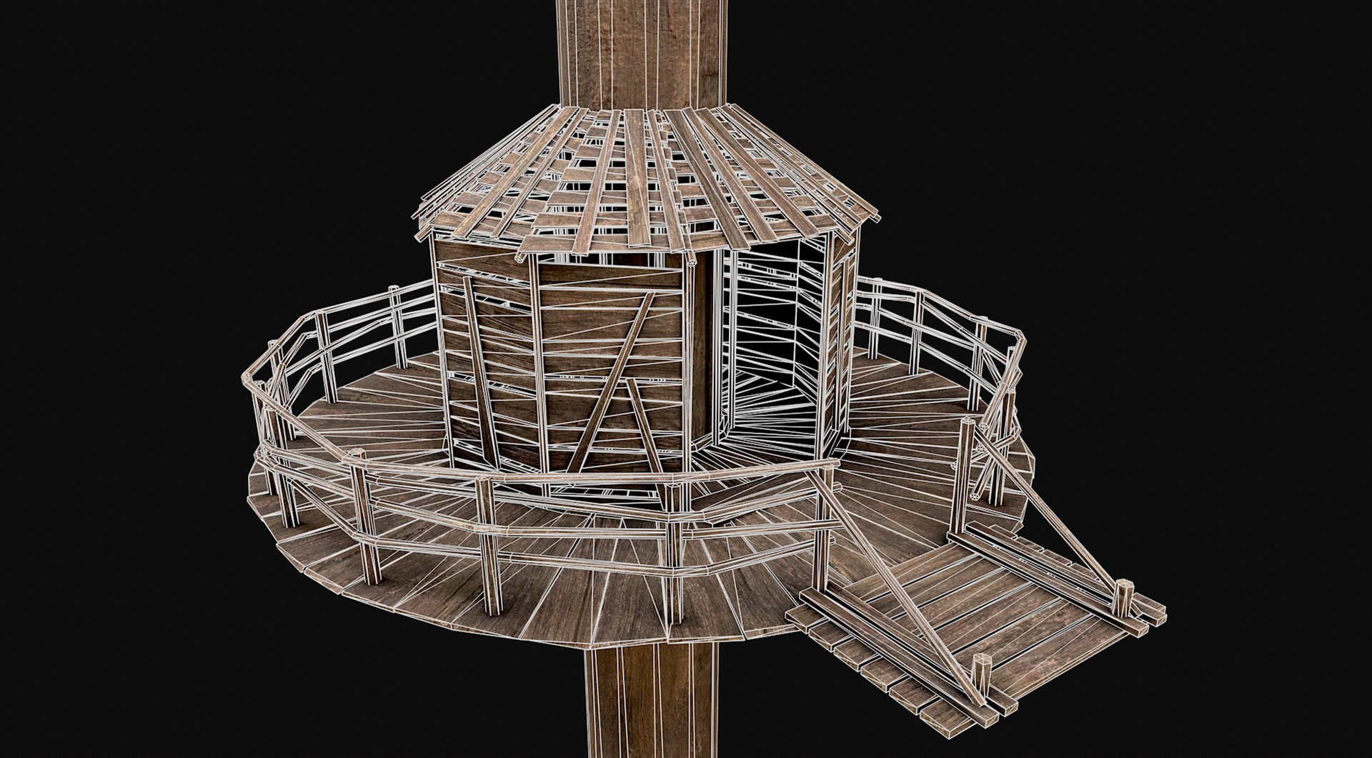 3D Wooden Tree House Shelters And Platforms 3 - TurboSquid 2355625