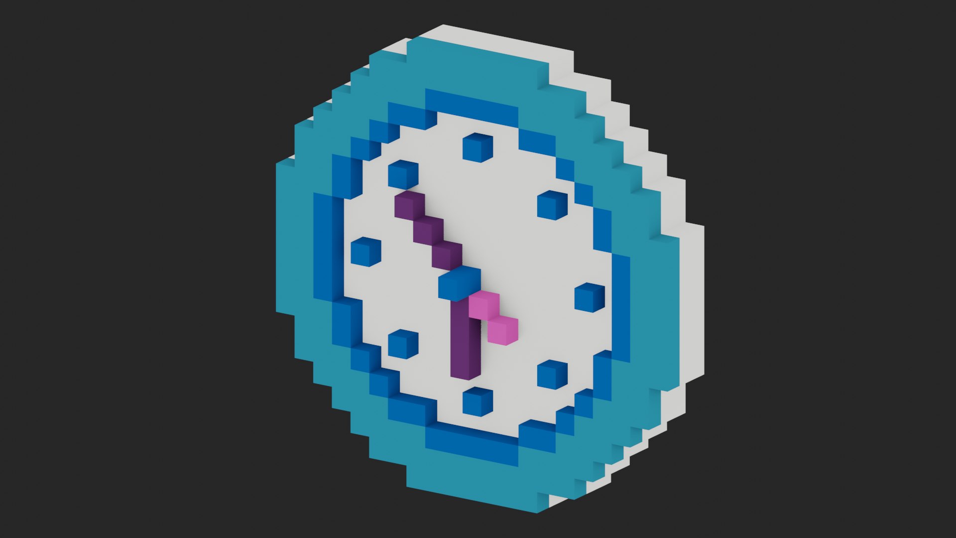 Wall Clock 8 Bit Low Poly Voxel Art Model - TurboSquid 1840427