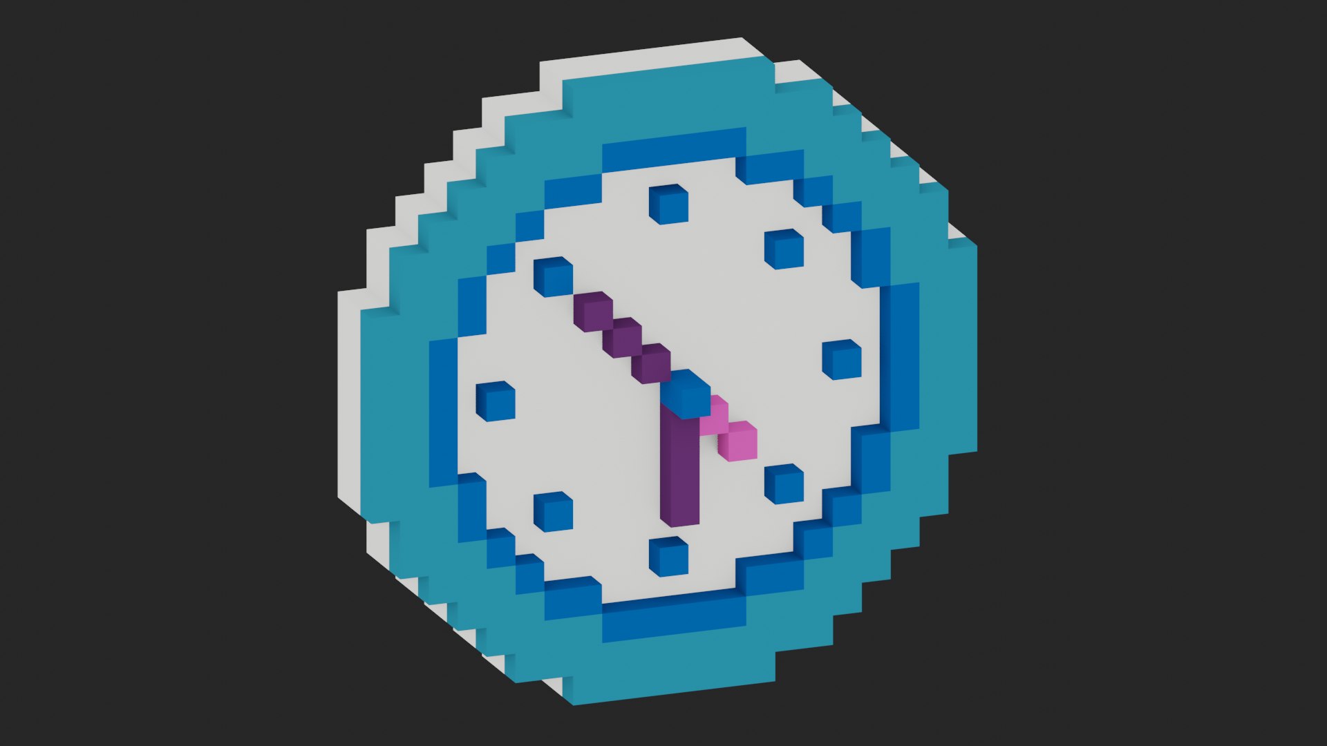 Wall Clock 8 Bit Low Poly Voxel Art Model - TurboSquid 1840427
