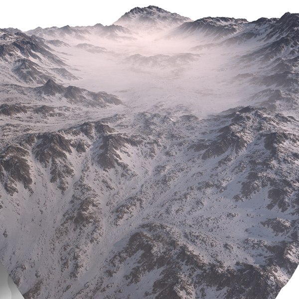 Snowy mountain terrain model - TurboSquid 1188136