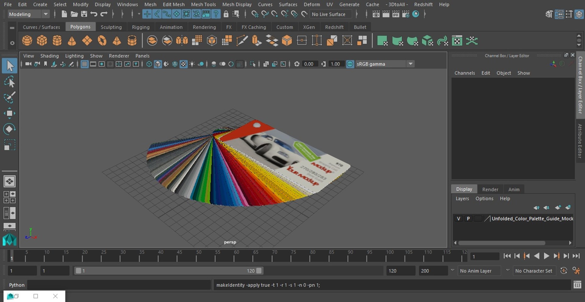 3D Unfolded Color Palette Guide Mockup Model - TurboSquid 2104645