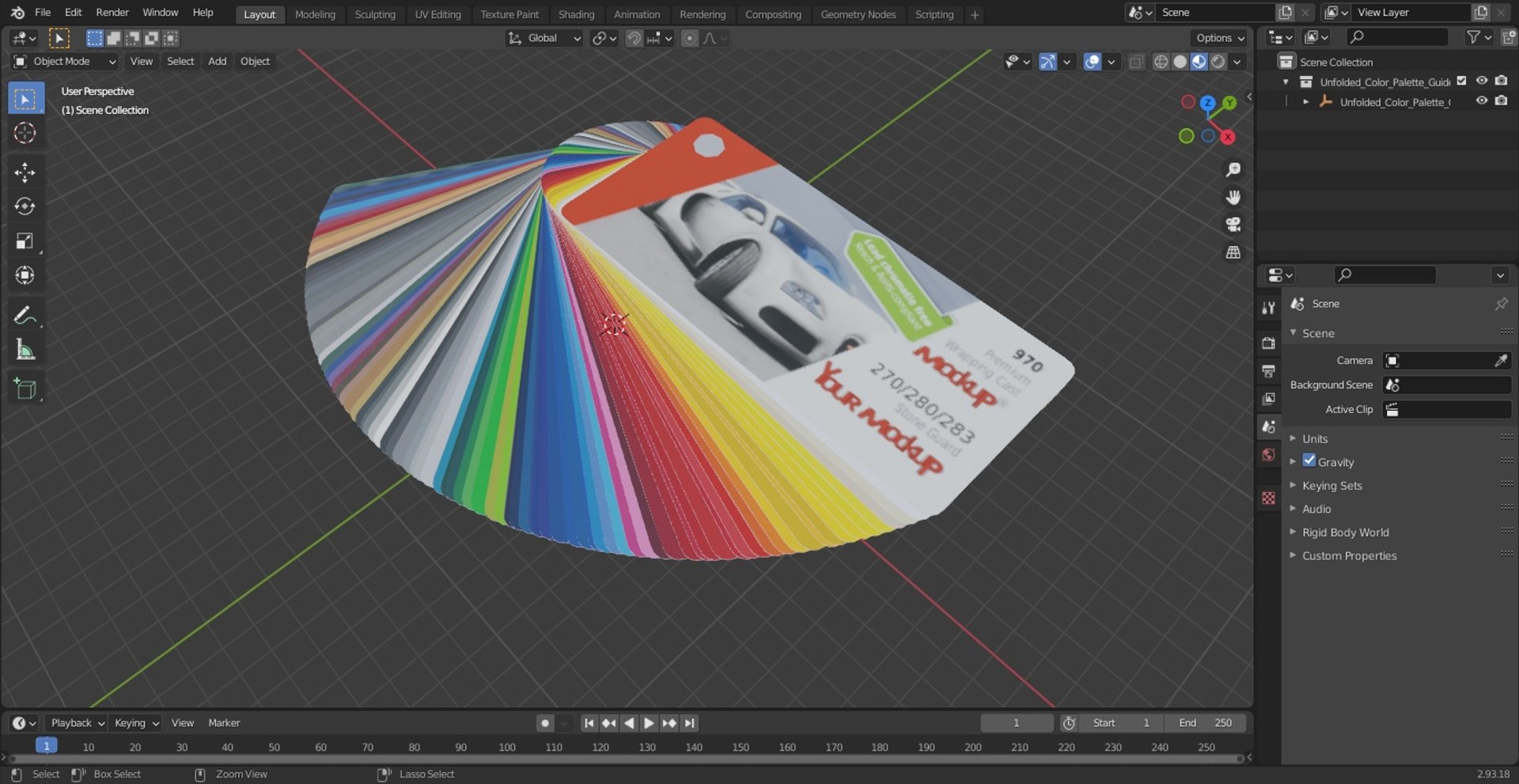 3D Unfolded Color Palette Guide Mockup Model - TurboSquid 2104645