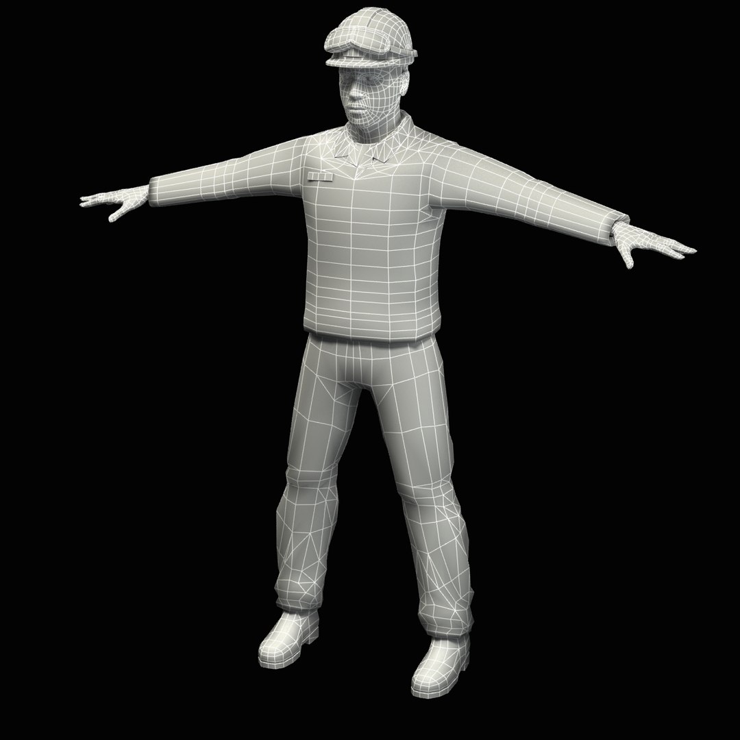 Construction Worker 3d 3ds