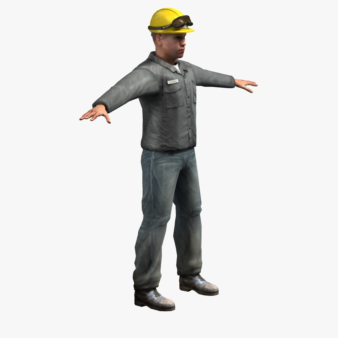 construction worker 3d 3ds