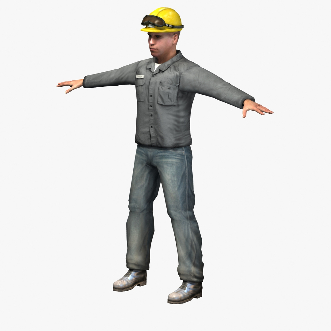Construction Worker 3d 3ds