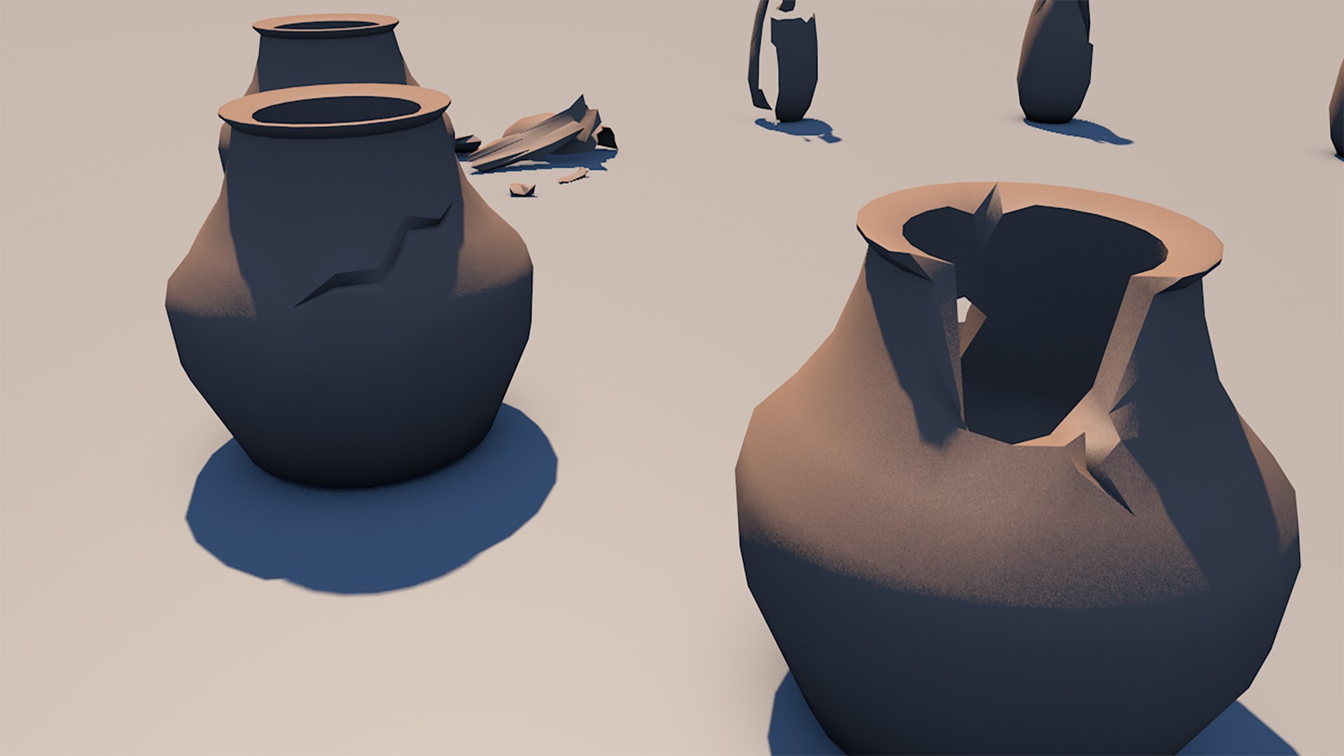 3D Lowpoly Broken Vases Model - TurboSquid 1753577