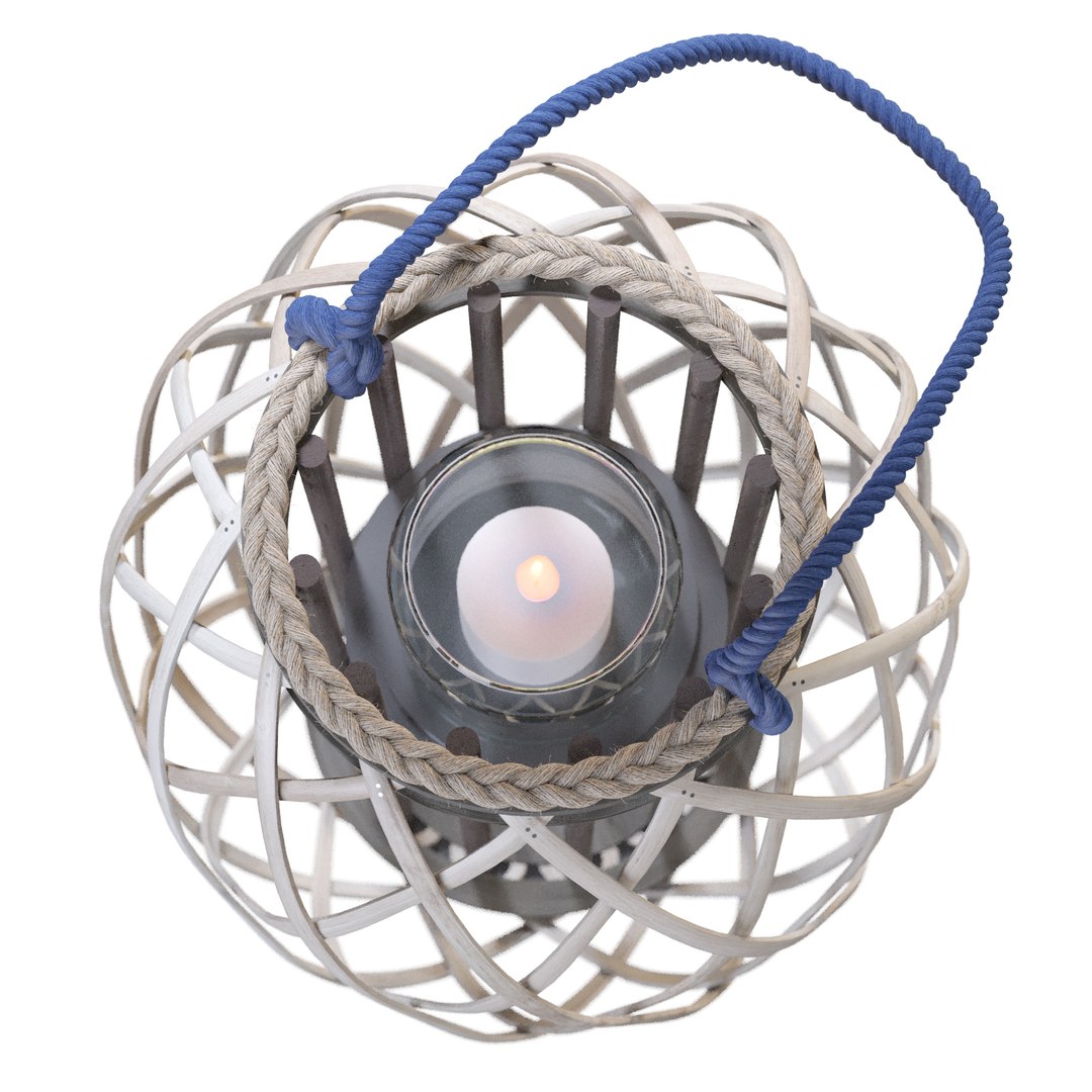 Grey willow lantern with glass model - TurboSquid 1924686