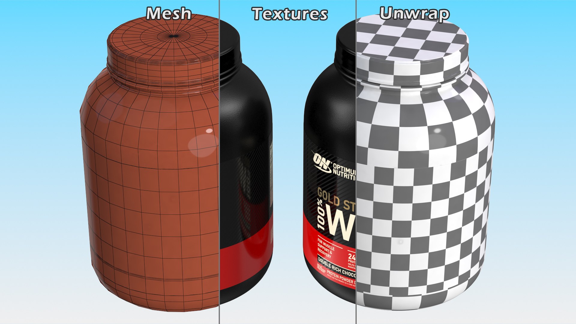 Whey Protein with Stainless Steel Shaker Collection 3D model ...