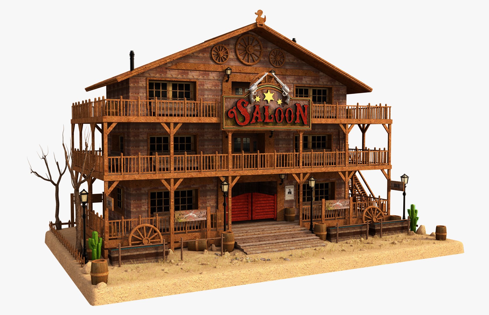 Western Saloon V2 3D Model - TurboSquid 2456515