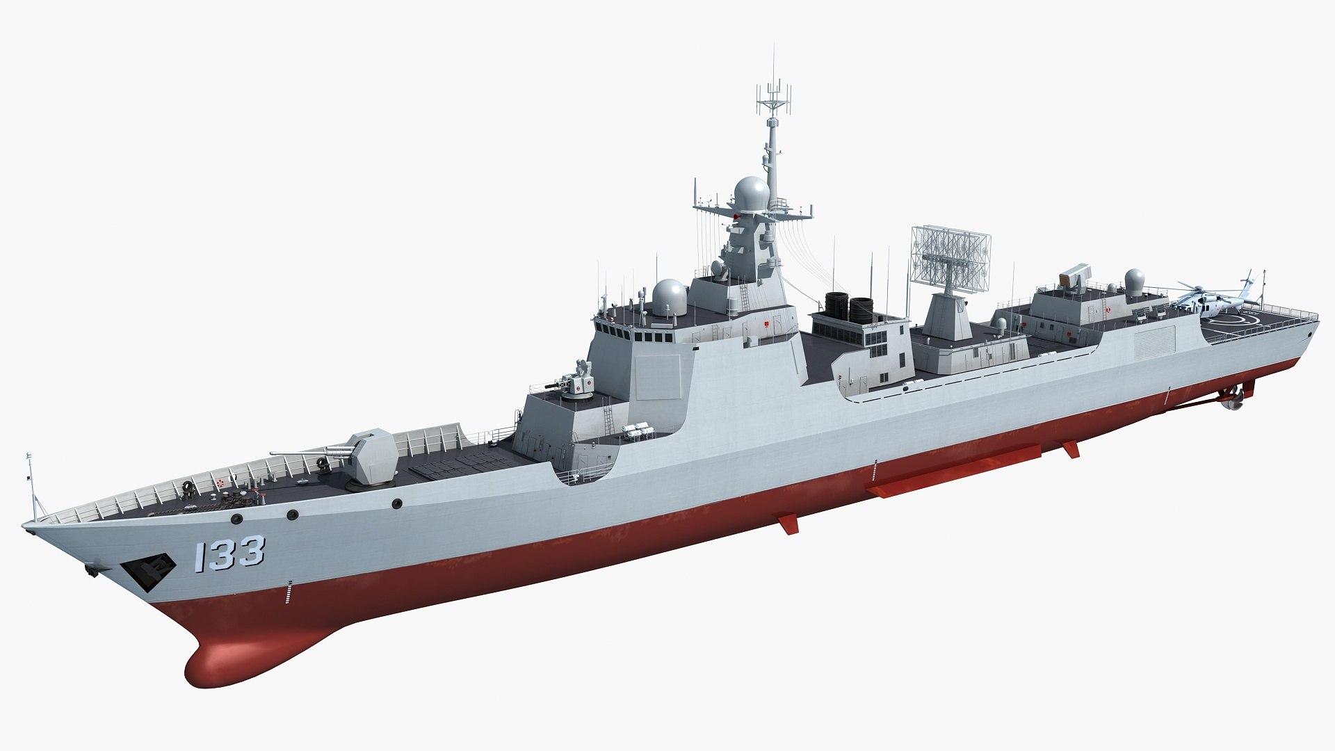 3D Model Chinese Navy 052DL Class Destroyer With Z20 - TurboSquid 1940322