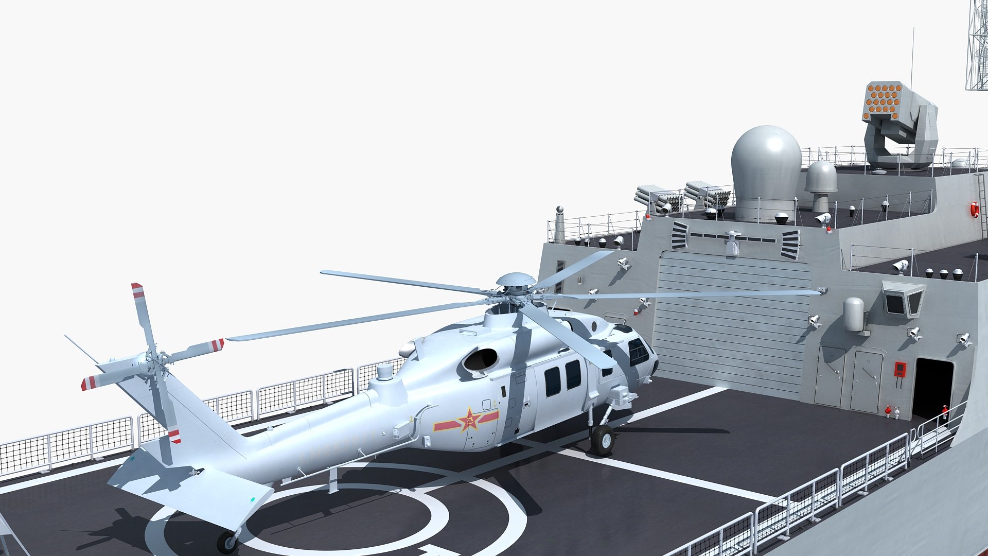 3D Model Chinese Navy 052DL Class Destroyer With Z20 - TurboSquid 1940322