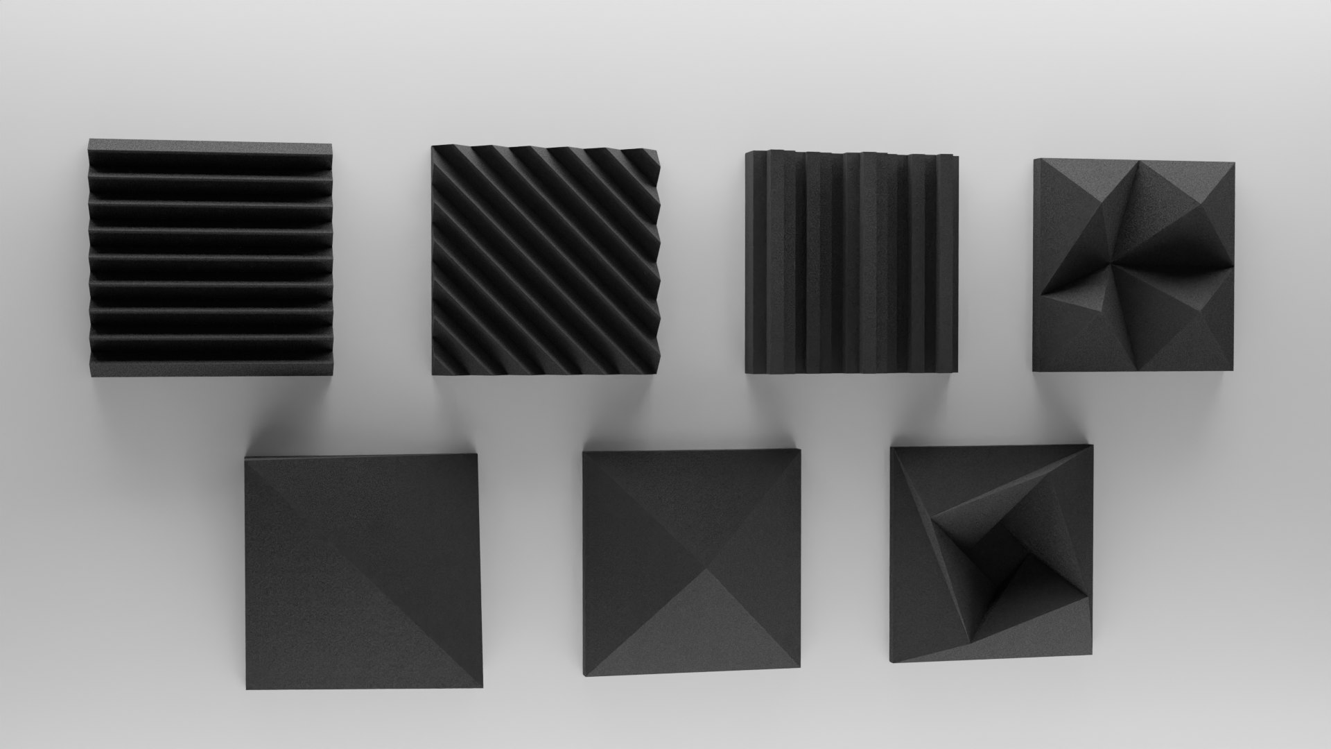 3D Acoustic Panels Set With 8K - 4K - 2K Textures - TurboSquid 1969303