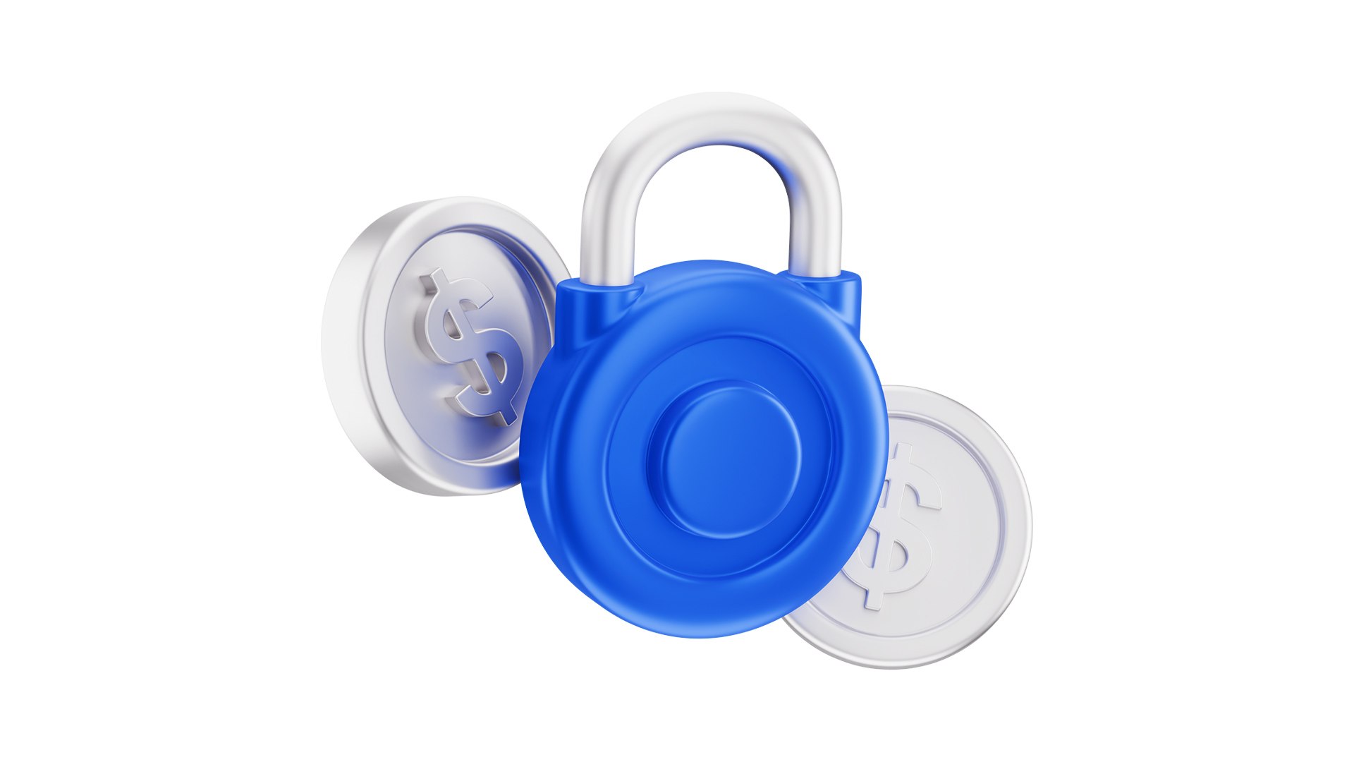 Coin Dollar Lock Big Icon 3D - TurboSquid 2502629