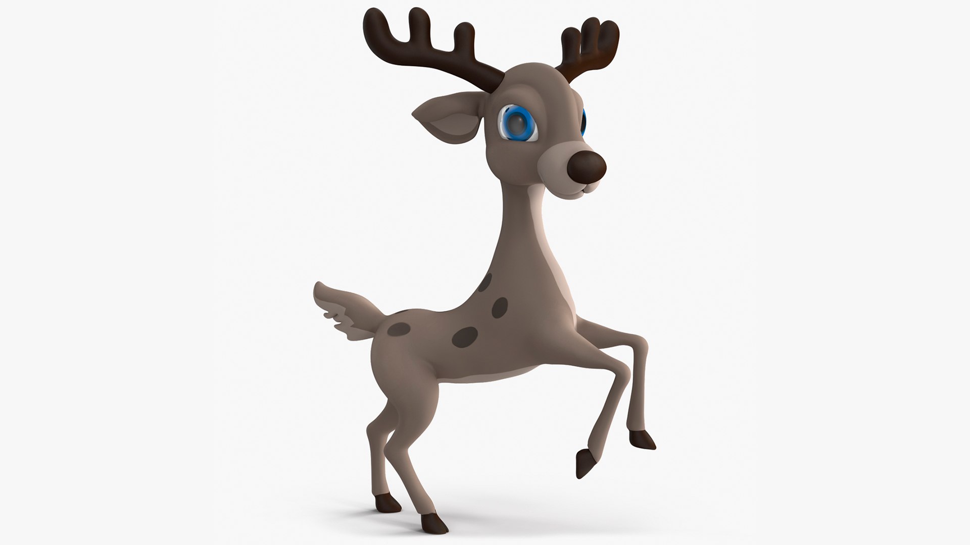 3D Grey Cartoon Deer Rigged - TurboSquid 2095350