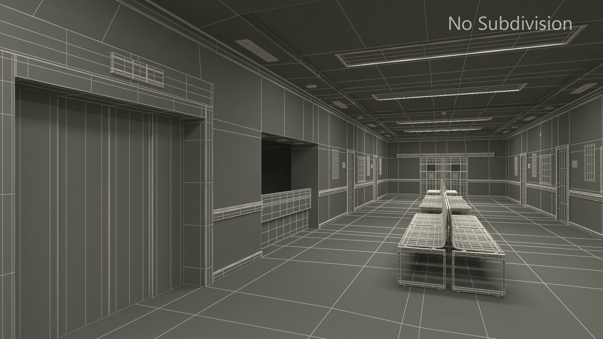 University Hallway Corridor Corner 3D Model - TurboSquid 2349737