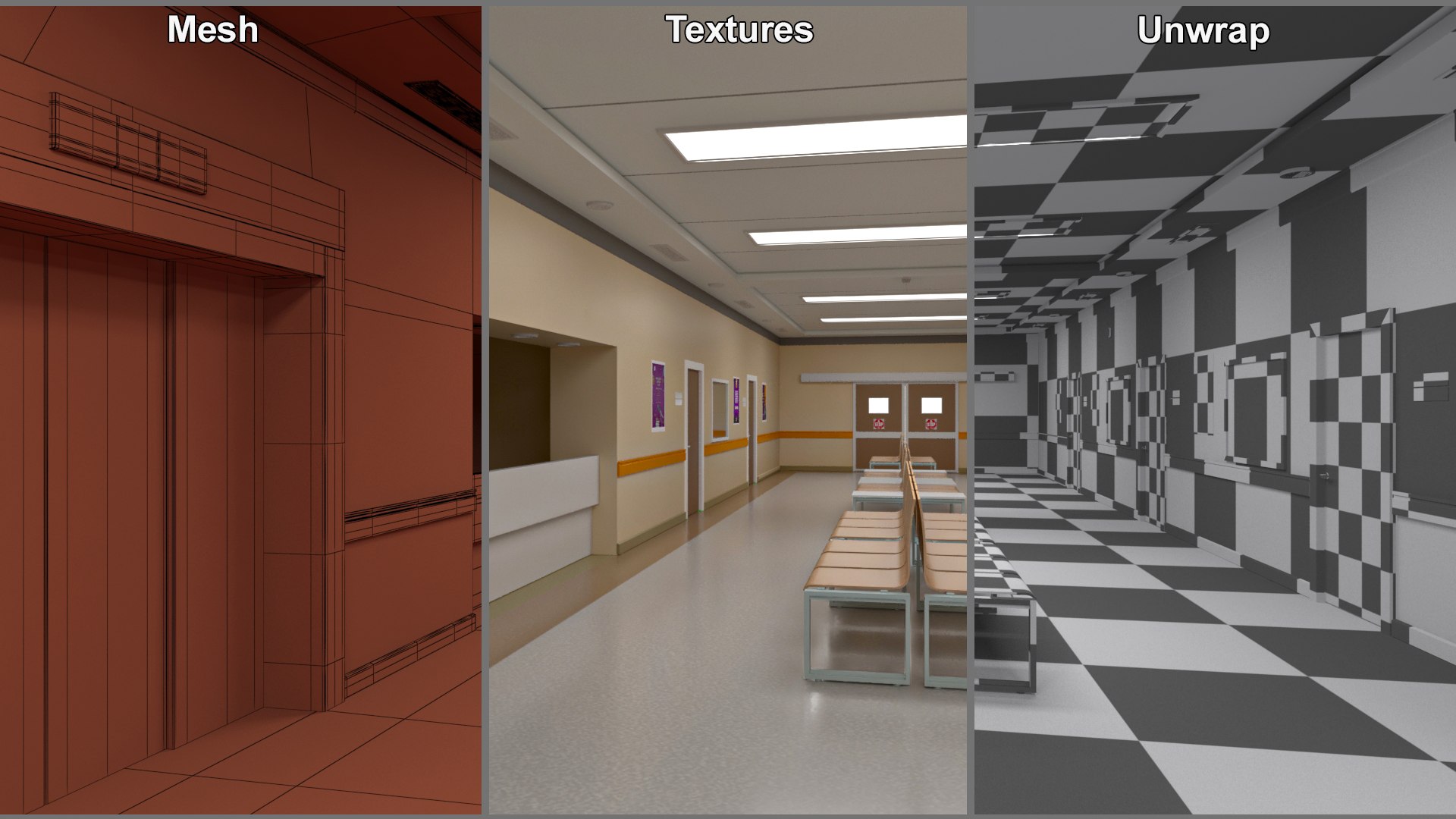 University Hallway Corridor Corner 3D Model - TurboSquid 2349737