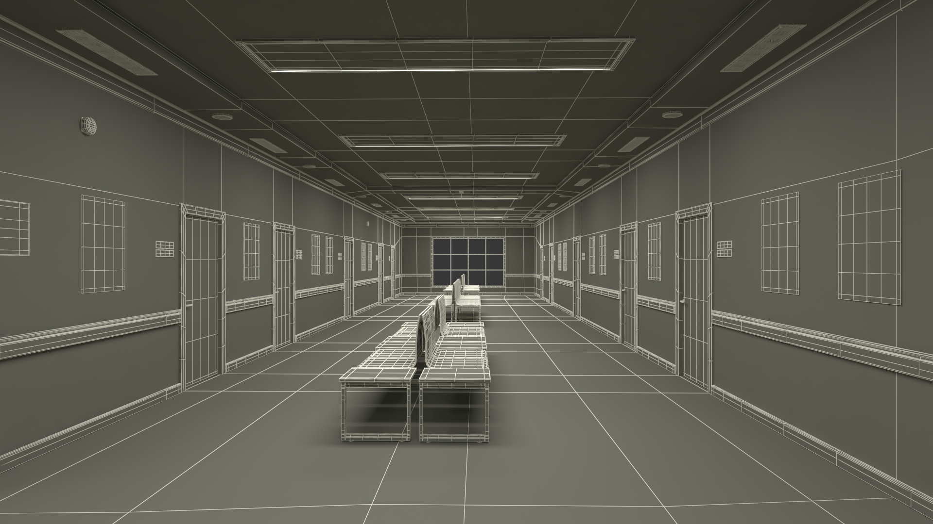 University Hallway Corridor Corner 3D Model - TurboSquid 2349737