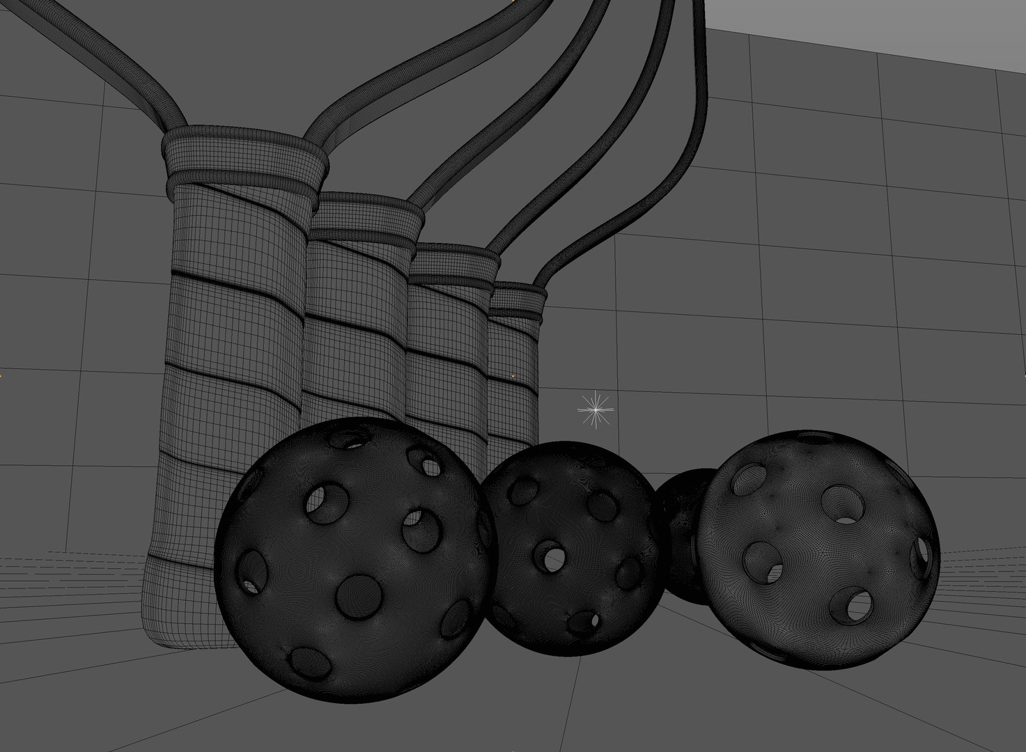 Pickleball Set Paddles And Balls Model - TurboSquid 2193745